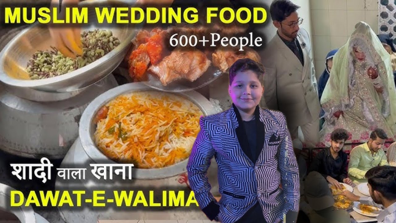 MUSLIM WEDDING FOOD,, DAWAT-E-WALIMA 6000 hazar log ek sath ,full crowd ...