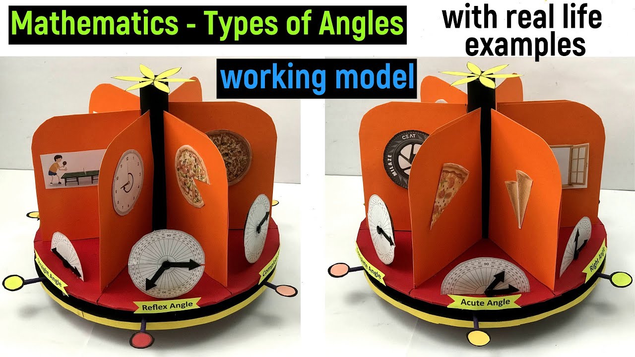 maths working model on types of angles - maths angles with real life ...