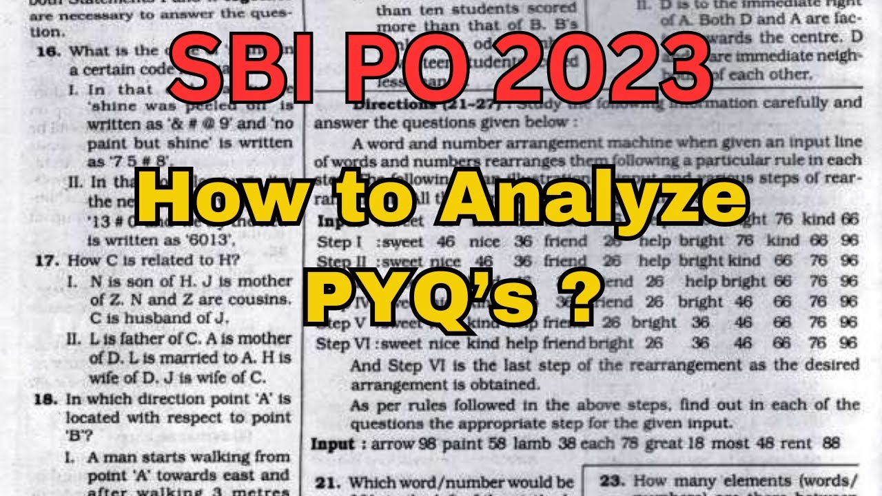 How to Solve and Analyze PYQ's for SBI PO 2023? - YouTube