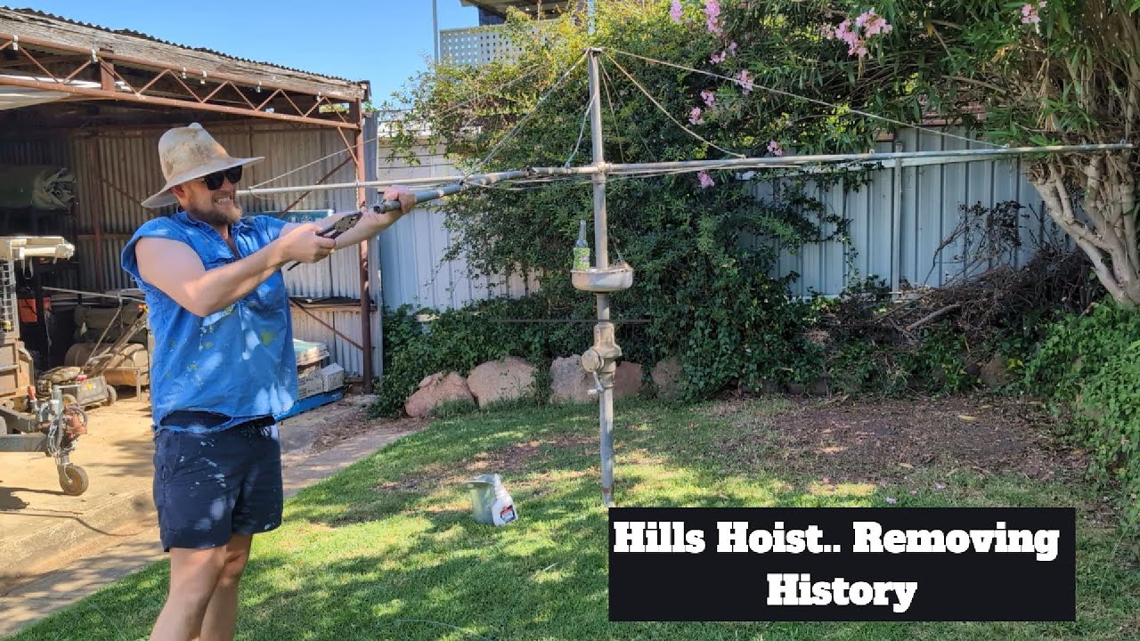 The end of an era - Hills Hoist removal - YouTube