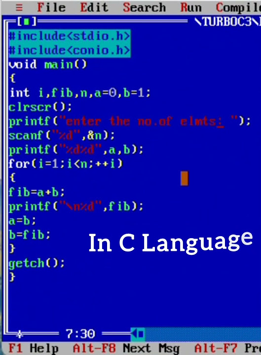 Fibonacci Fibonacciseries C Coding Coder Sum Easy Turbo Clanguageforbeginners Program