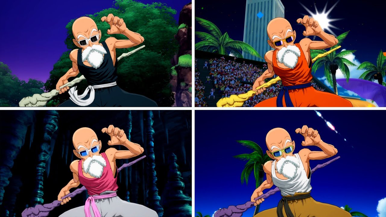 Master Roshi All Costumes/Colors - Dragon Ball FighterZ - YouTube