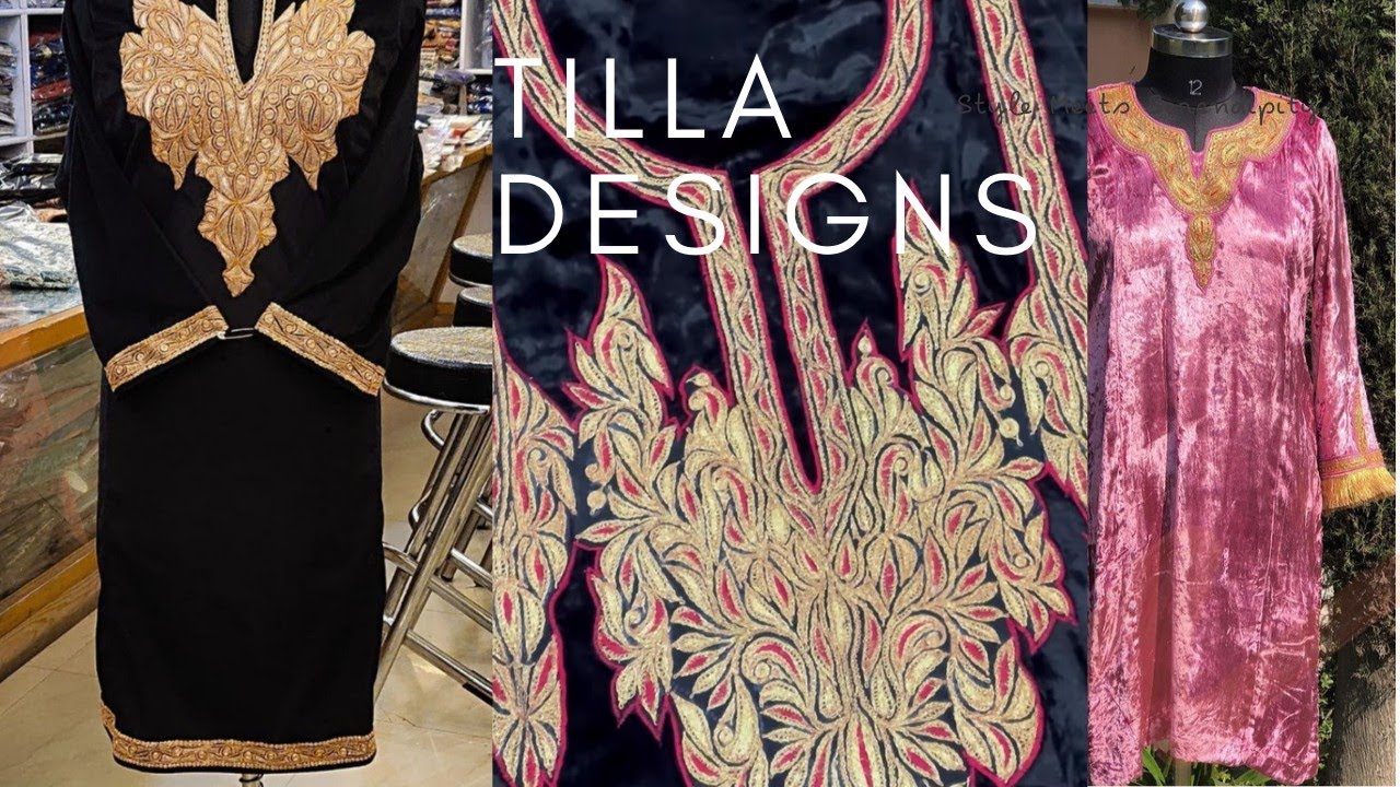 Trending tilla designs| kashmiri tilla design ideas| Kashmiri attire ...