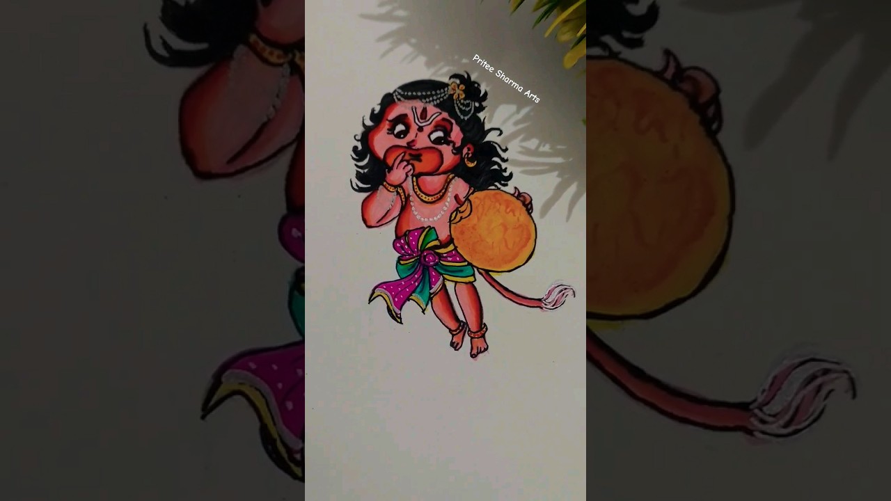 Hanuman ji eating sun 🌞 drawing #drawing #art #hanuman#painting - YouTube