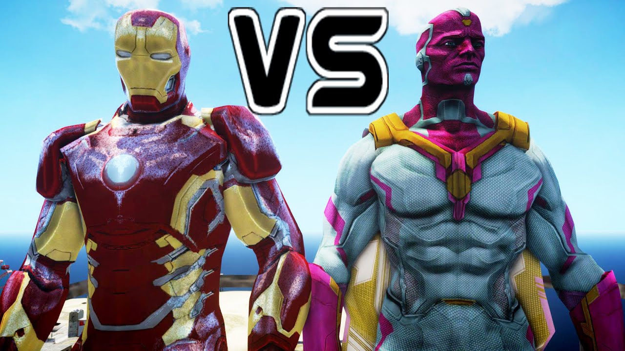 IRON MAN VS THE VISION - EPIC SUPERHEROES BATTLE - YouTube
