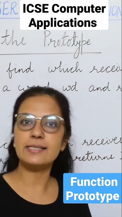 Function Prototype | ICSE Computer Applications - YouTube