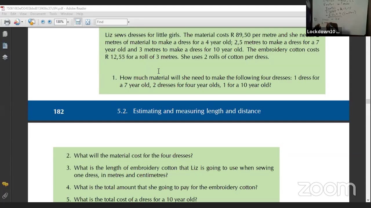 Grade 10 Maths Lit 06 April 2020 - YouTube