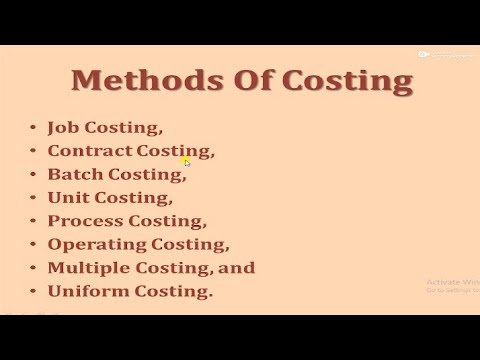 Methods of Costing - YouTube