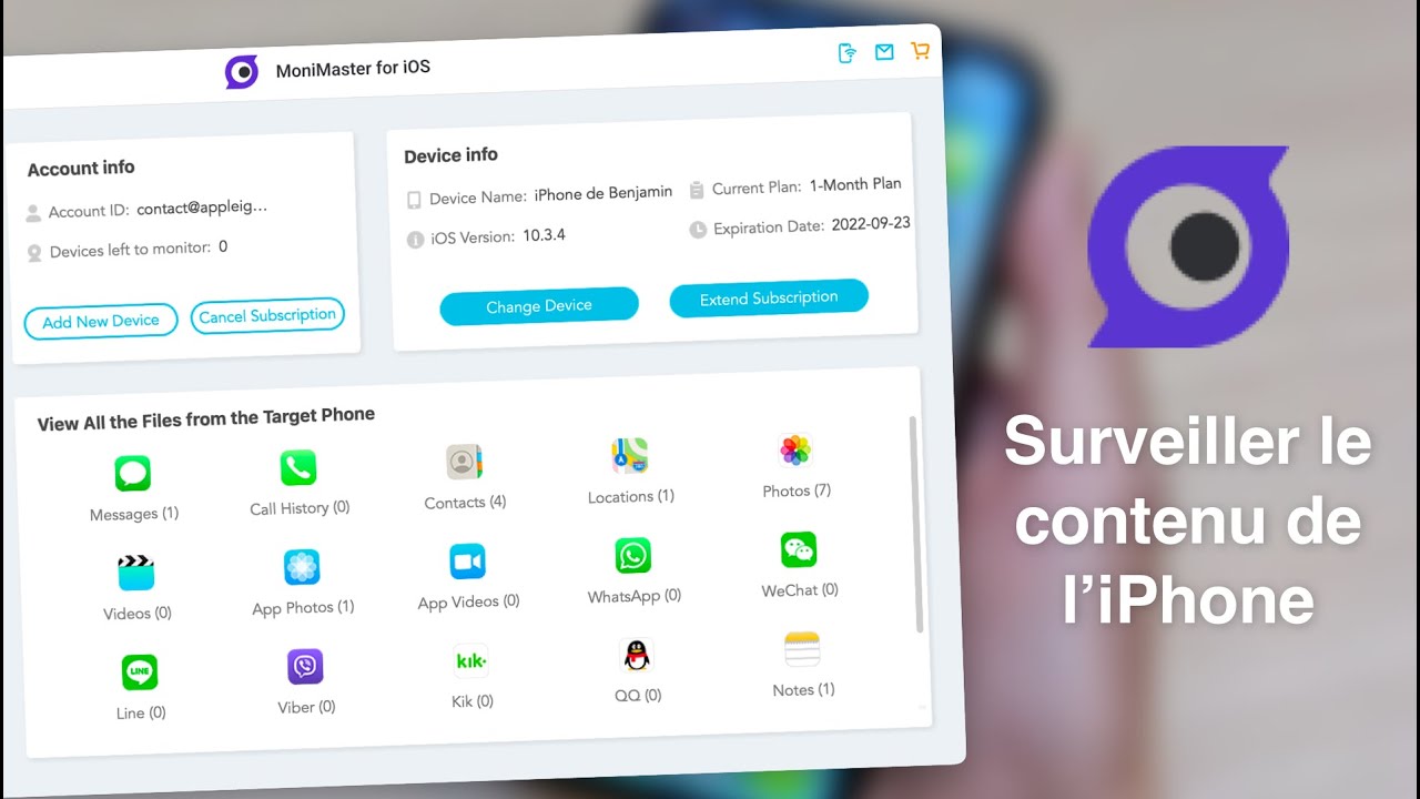 Surveiller le contenu de l'iPhone (MoniMaster iOS Monitoring) - YouTube