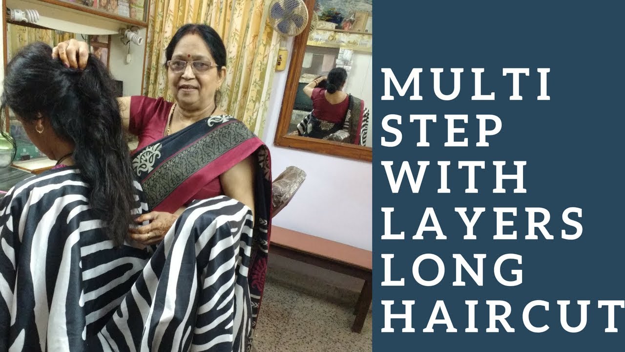 Multi Step with Layer Haircut for Long Hair - YouTube