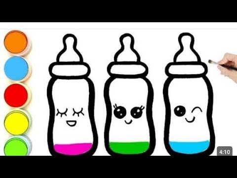 Baby Bottle drawing ,painting &Coloring for kids & toddlers how to draw ...