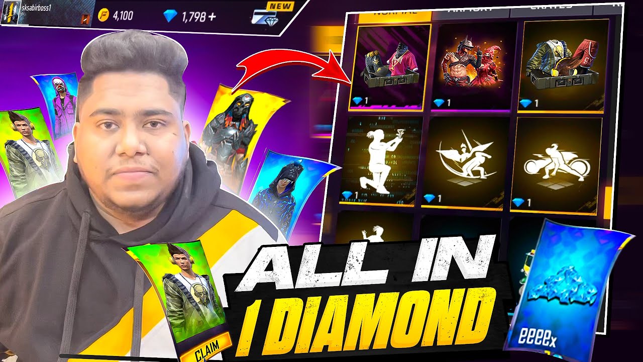 ALL NEW ITEMS GOT ONLY 1 DIAMOND IN OB35 UPDATE || GARENA FREE FIRE ...