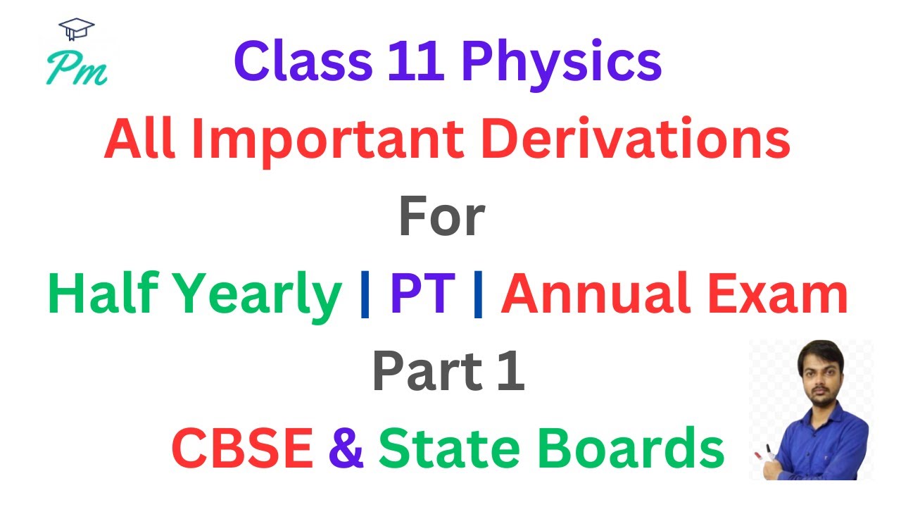 Class 11 Physics Derivations | Class 11 Physics Important Questions ...