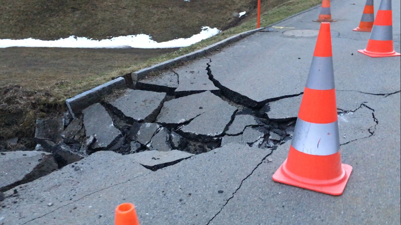 Mountain Collapses - Big boulder fall on the street - YouTube