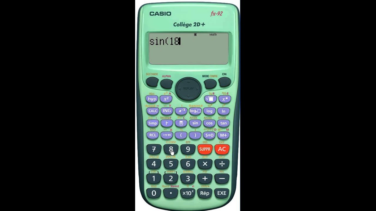 Vidéo de calcul de Sin(18°) sur une Casio Fx92-Collège - YouTube