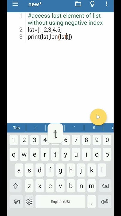 how to access last element of list without using negative index in python #python#programing# ...