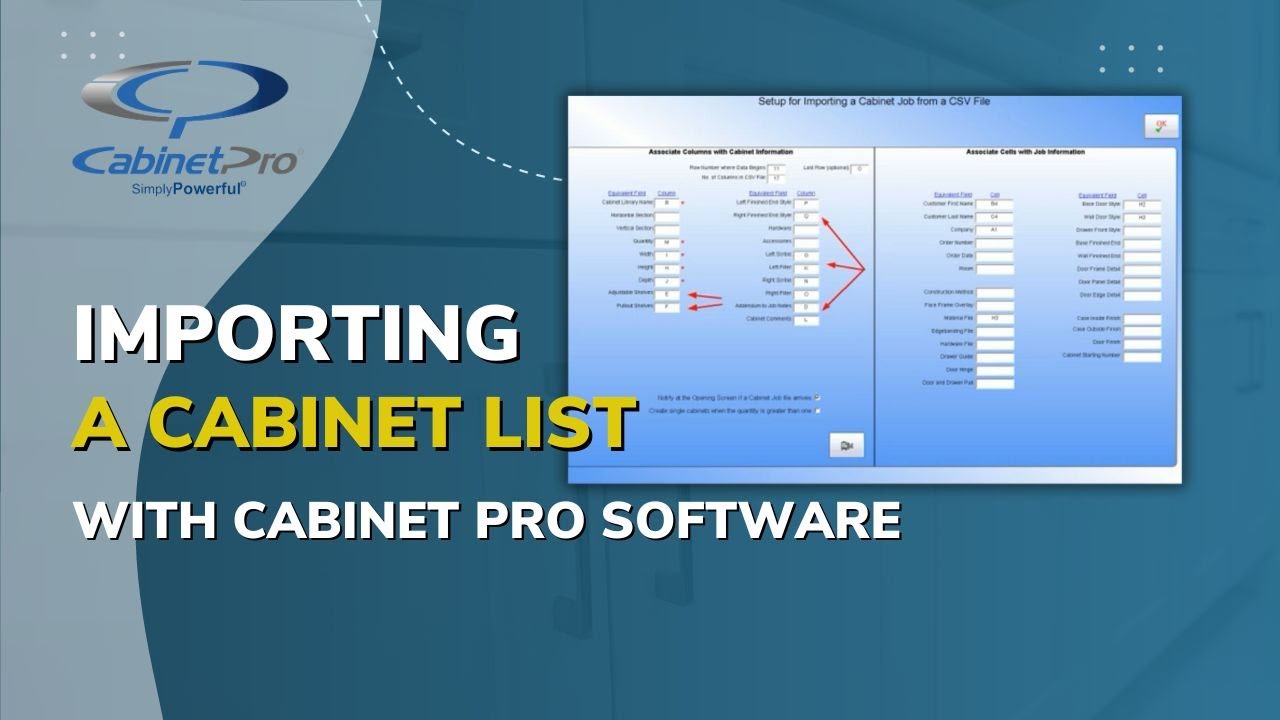 Importing a Cabinet List from Excel - YouTube