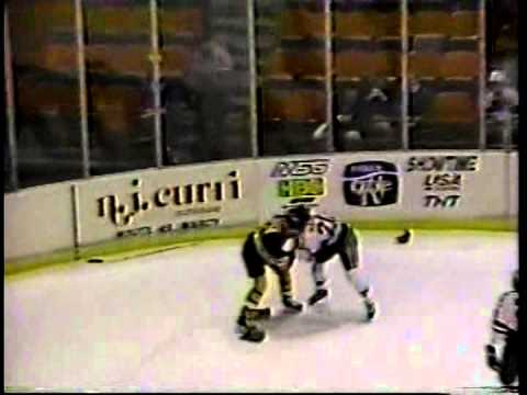 Bill Huard vs Bruce Shoebottom AHL Dec 14/90 - YouTube