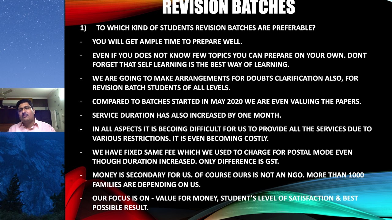IS IT ADVISABLE TO JOIN FOR REVISION OR CRASH BATCHES_DONT TAKE ...