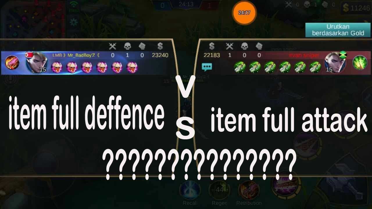 mobile legend-alucard item full attck vs alucard item full defence ...