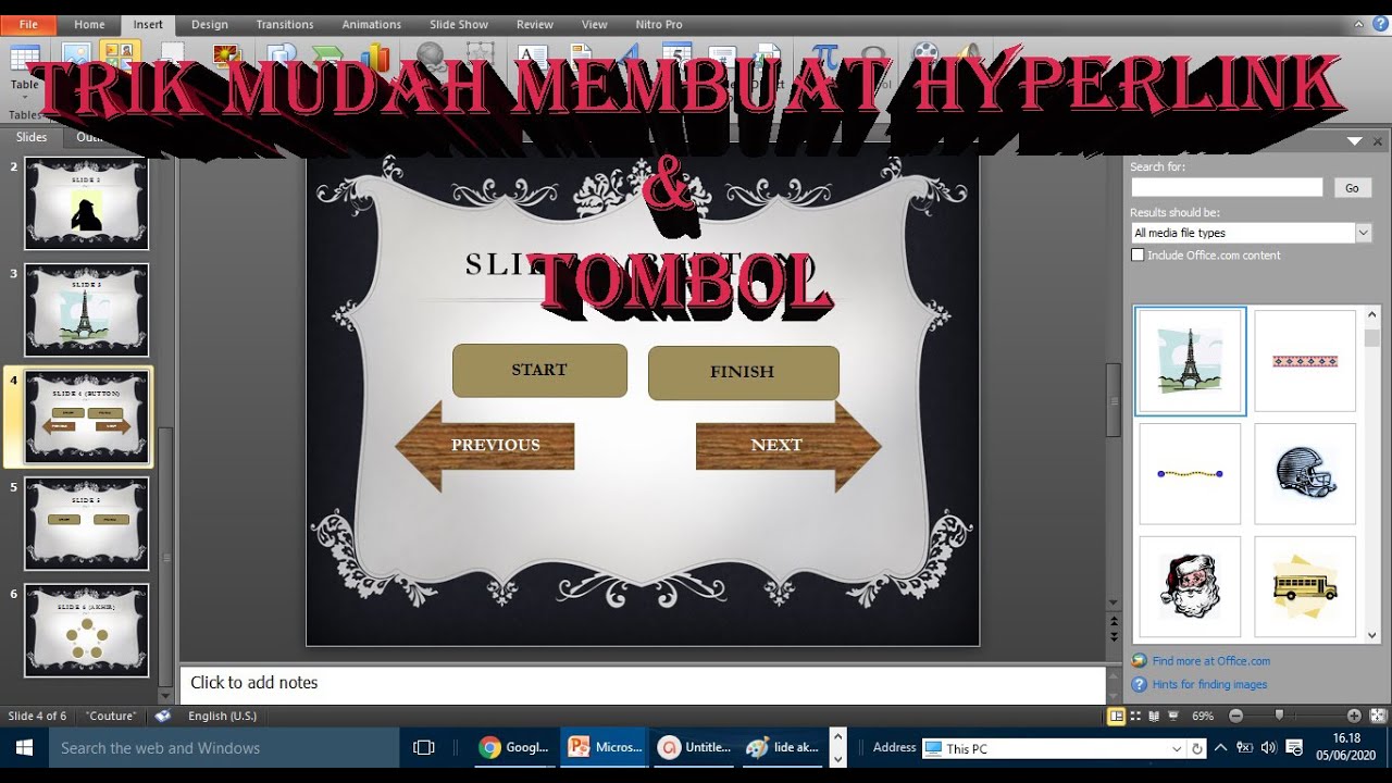 Cara Membuat Hyperlink dan Tombol Pada Power Point - YouTube