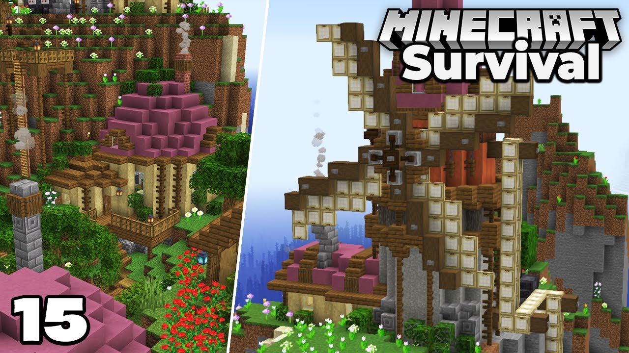 Let's Play Minecraft Survival : Windmill and Finishing the New Village ...