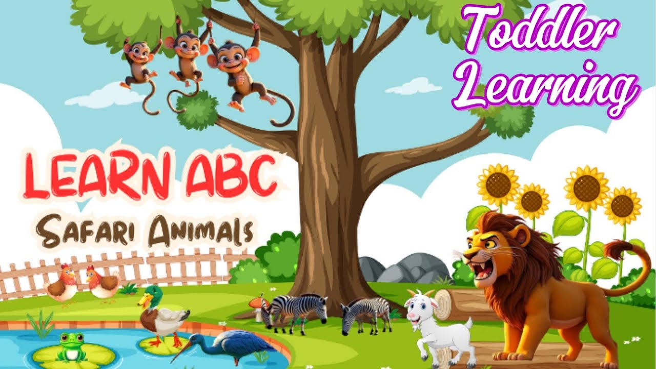 ABC Song with Safari Animals 🐘🦒 | Learn Letters A to Z for Kids | Wild ...