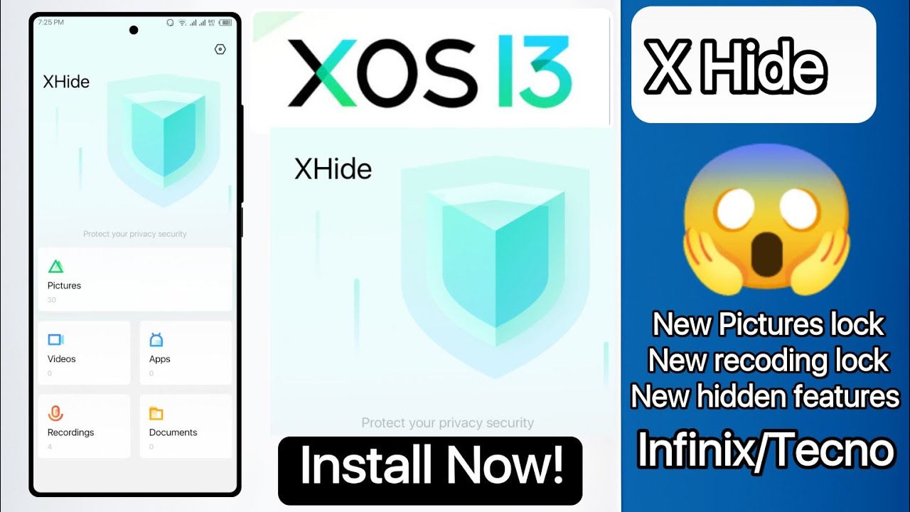Infinix xhide app of XOS 13 updated version | X hide new features - YouTube