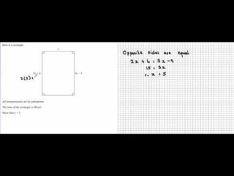 Using the area of a rectangle to find an unknown - YouTube