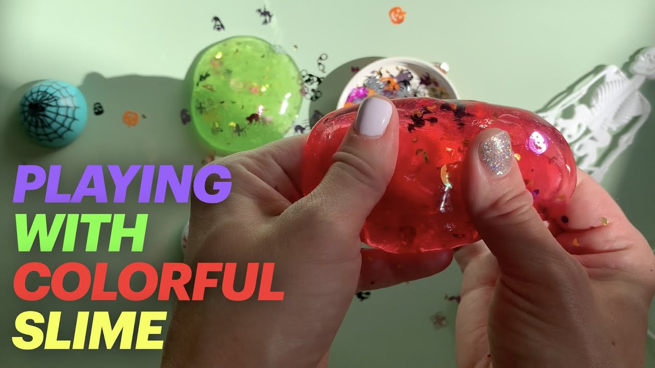 Playing With Colorful Slime - YouTube