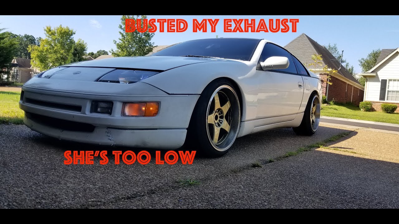 Low Nissan 300zx busted it's exhaust!! - YouTube