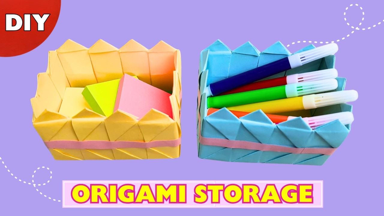 STICKY NOTES ORIGAMI STORAGE｜Origami Kotak Penyimpanan｜DIY Box ...