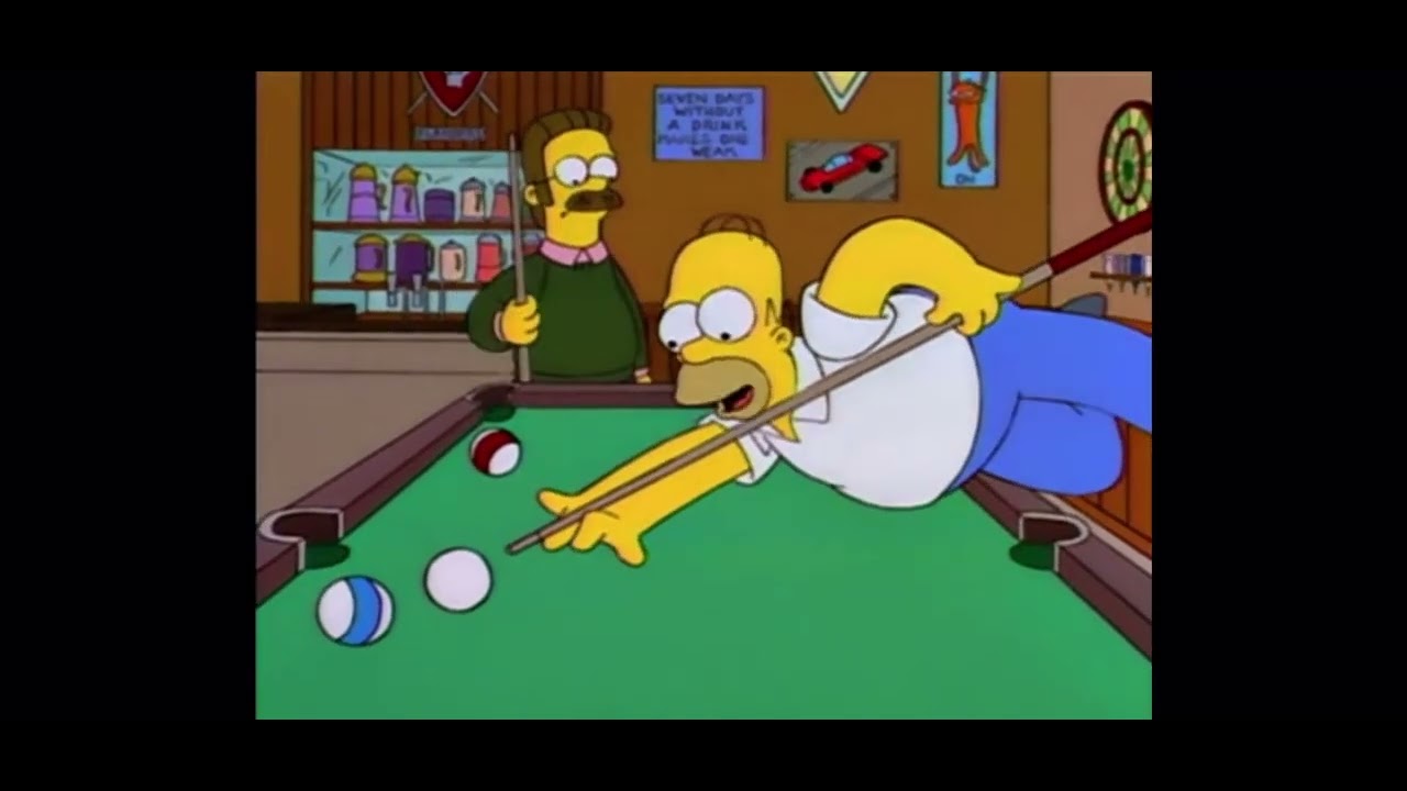 I Simpson - Homer gioca a biliardo con Flanders - YouTube