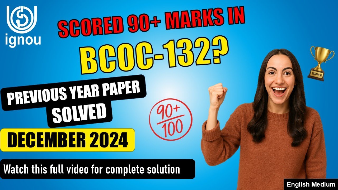 BCOC 132 Solved Previous Year Paper | BCOC 132 important question with ...