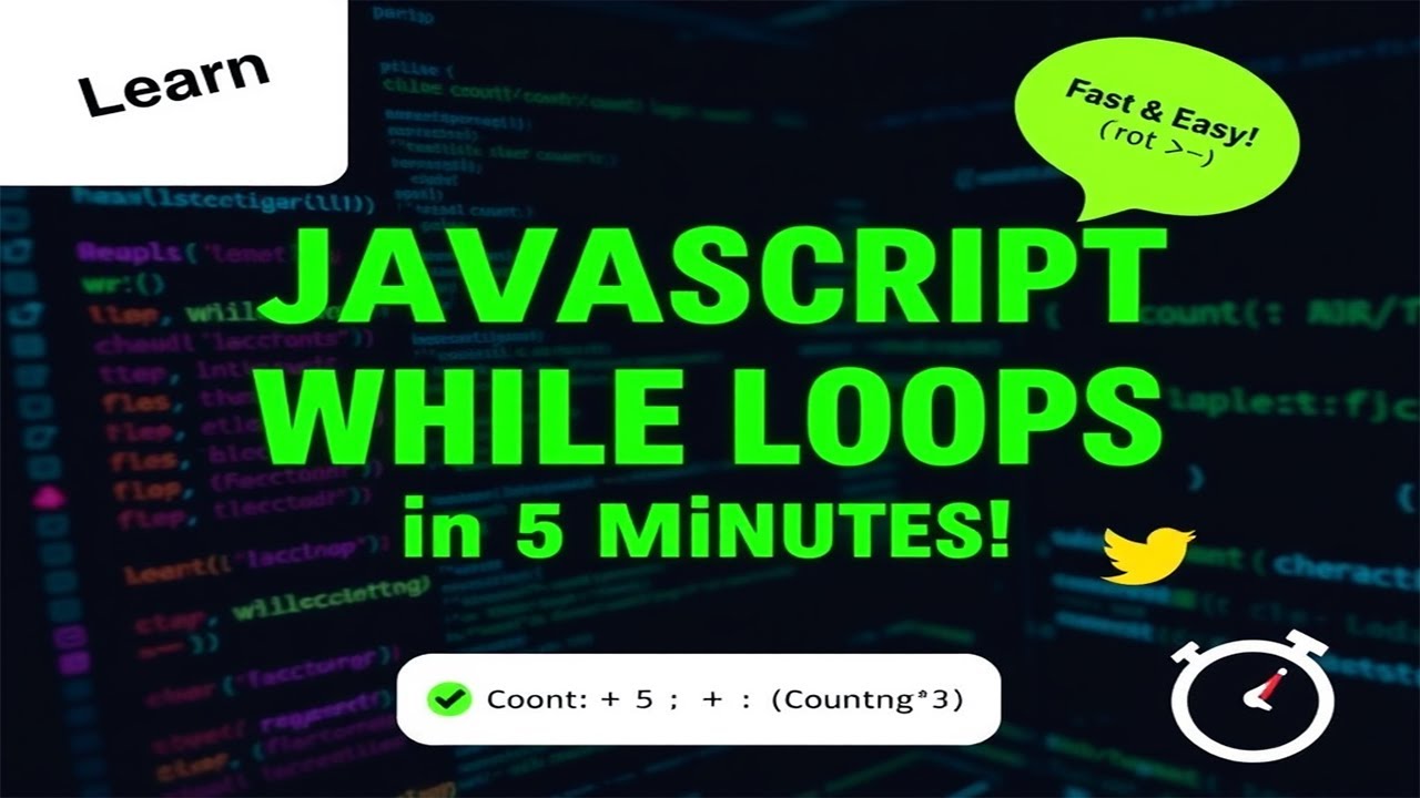 Learn Javascript While Loops In 5 Minutes Youtube