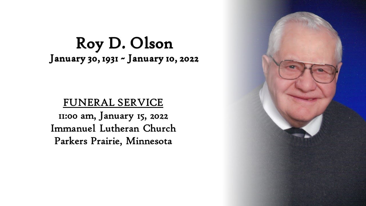 Funeral Service for Roy D. Olson - YouTube