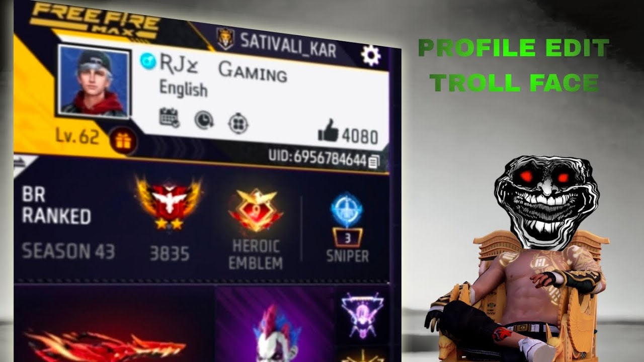 FREE FIRE PROFILE EDIT || #_freefireshorts - YouTube