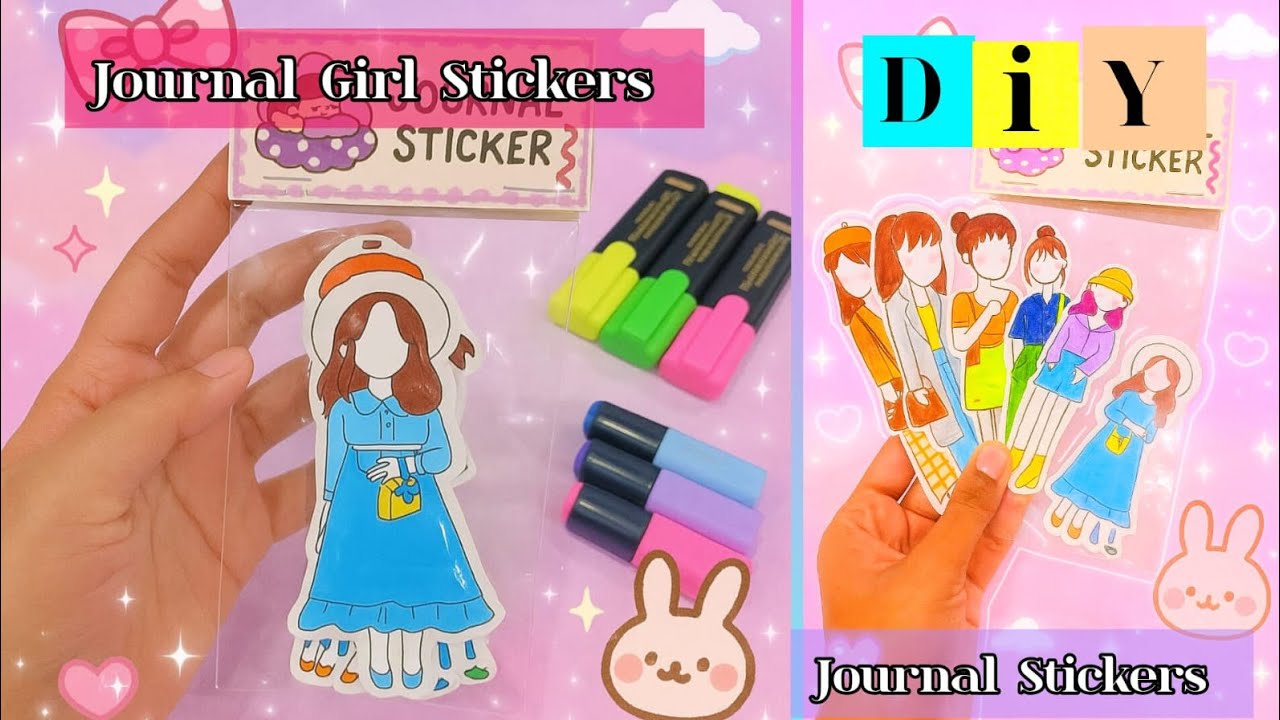 How to make Girl Sticker for Journaling | Diy journal girl sticker at ...