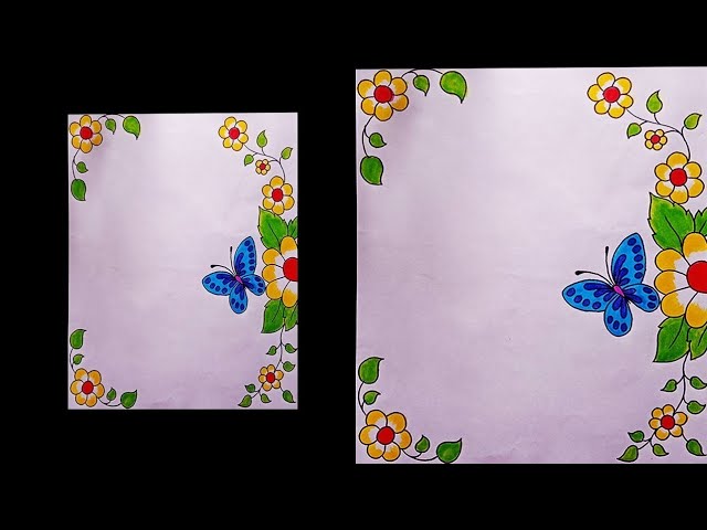 Simple Flower Border Designs For School Projects Easy | Best Flower Site