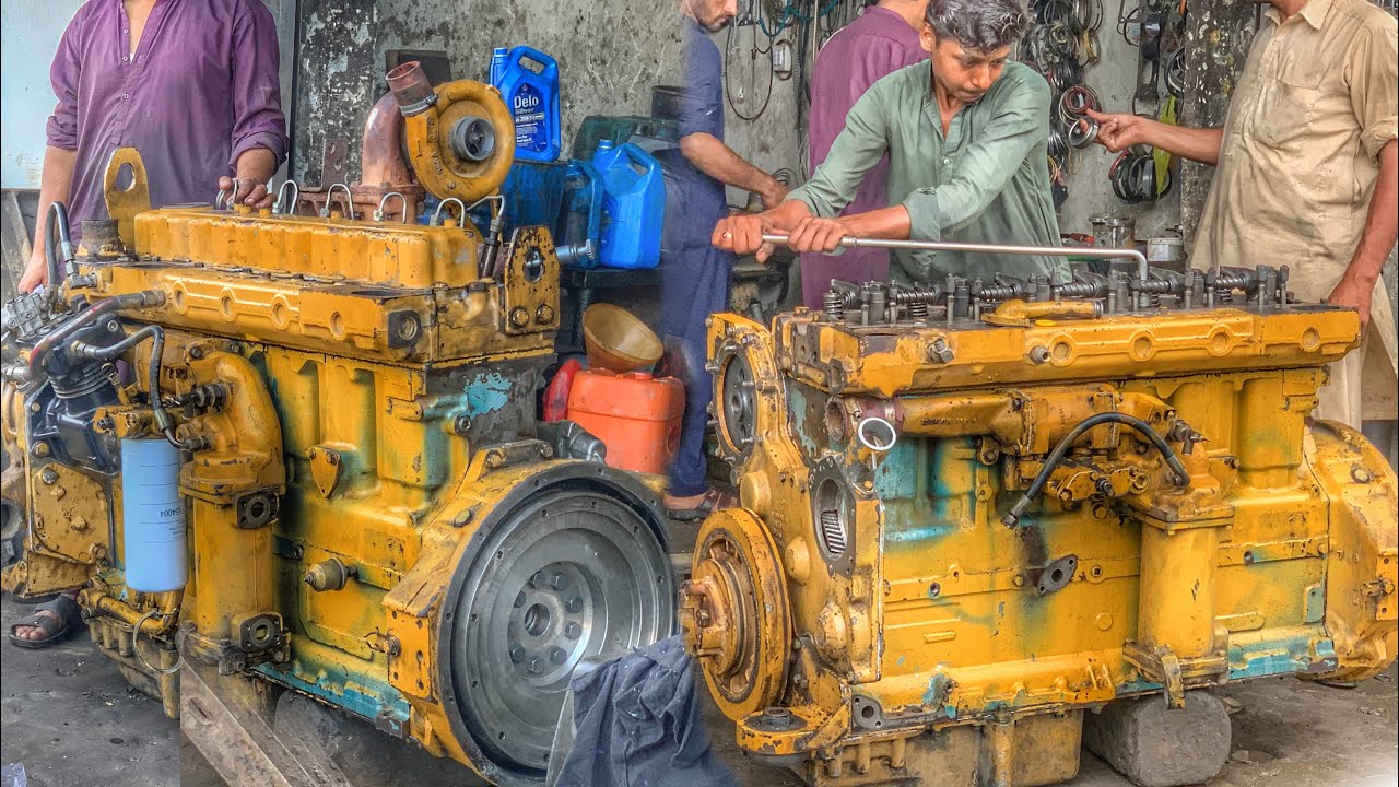The Genius Mechanics Rebuild Caterpillar 3306 Engine in Local Workshop ...