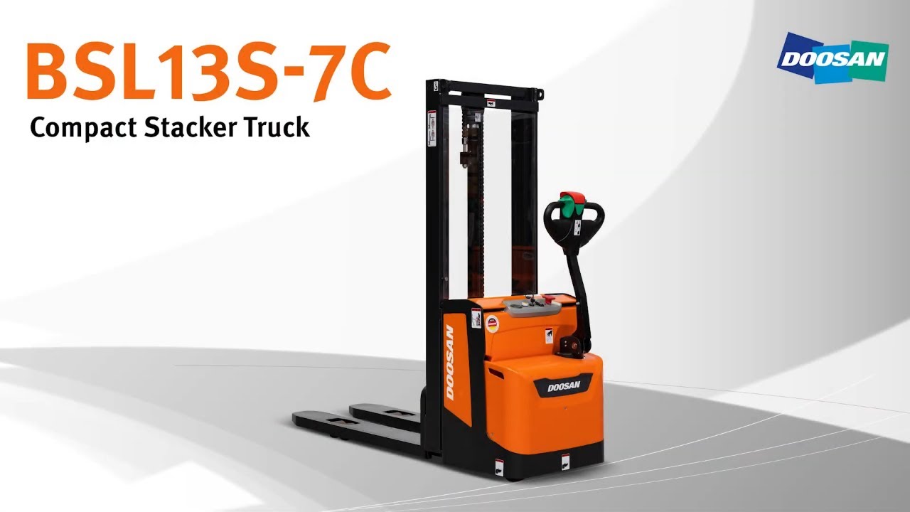 Doosan BSL13S-7C - Compact Stacker Truck - KS Lift Trucks - YouTube