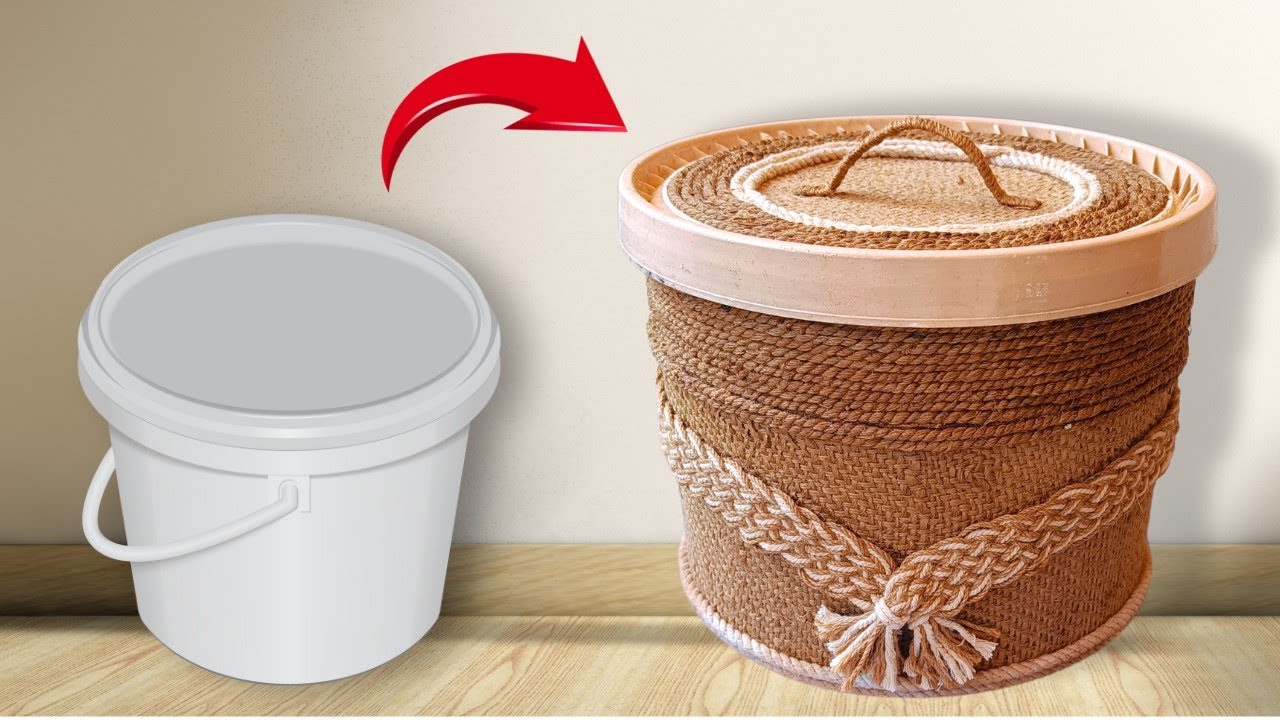 Look what I made with this waste bucket 🪣🤩👌🏻| Beautiful diy with waste ...