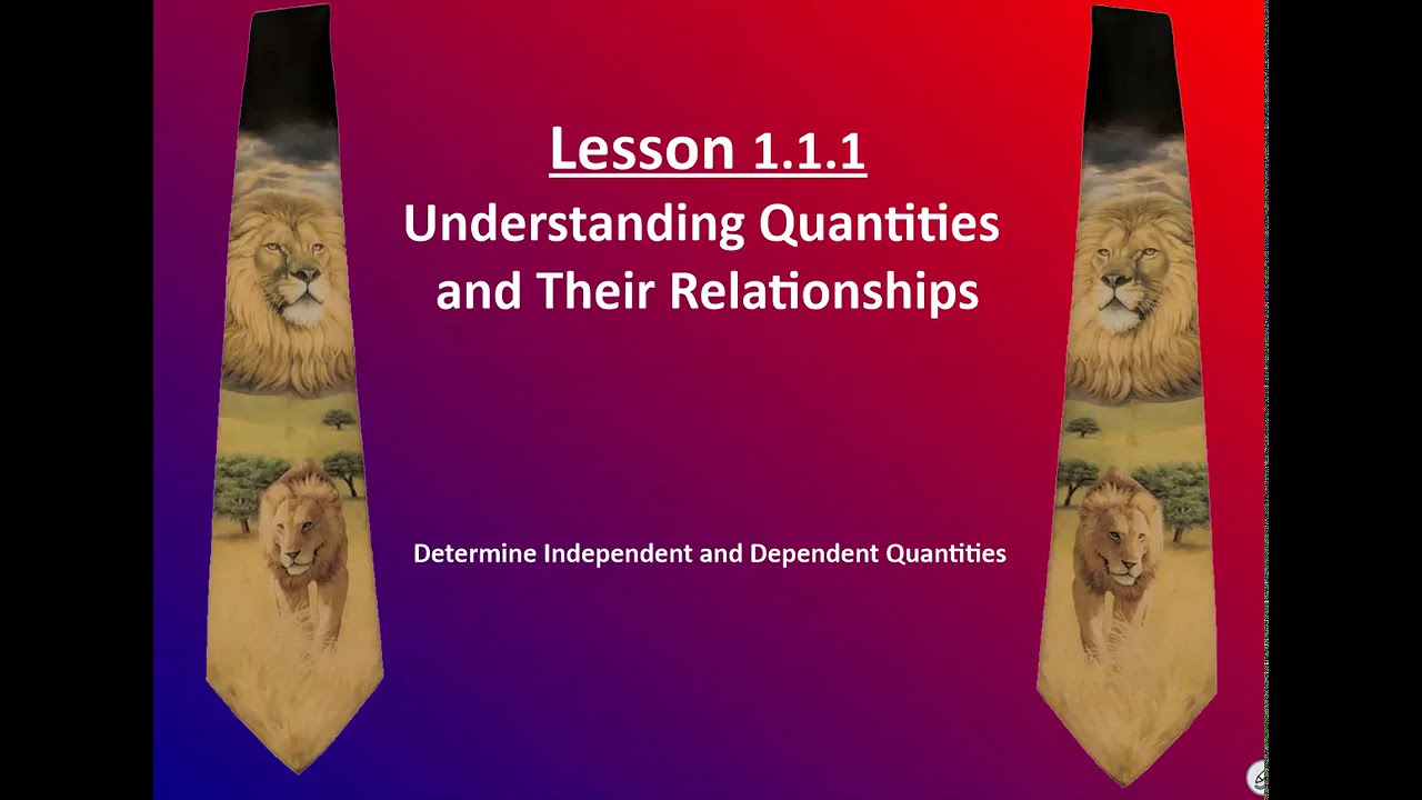 Lesson 1.1.1A - Determine Independent and Dependent Quantities - YouTube
