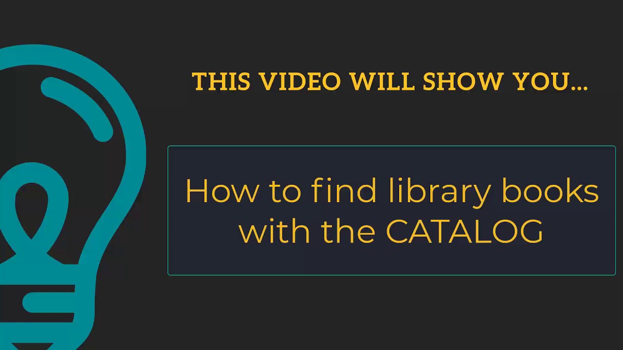 Searching the Library Catalog - YouTube