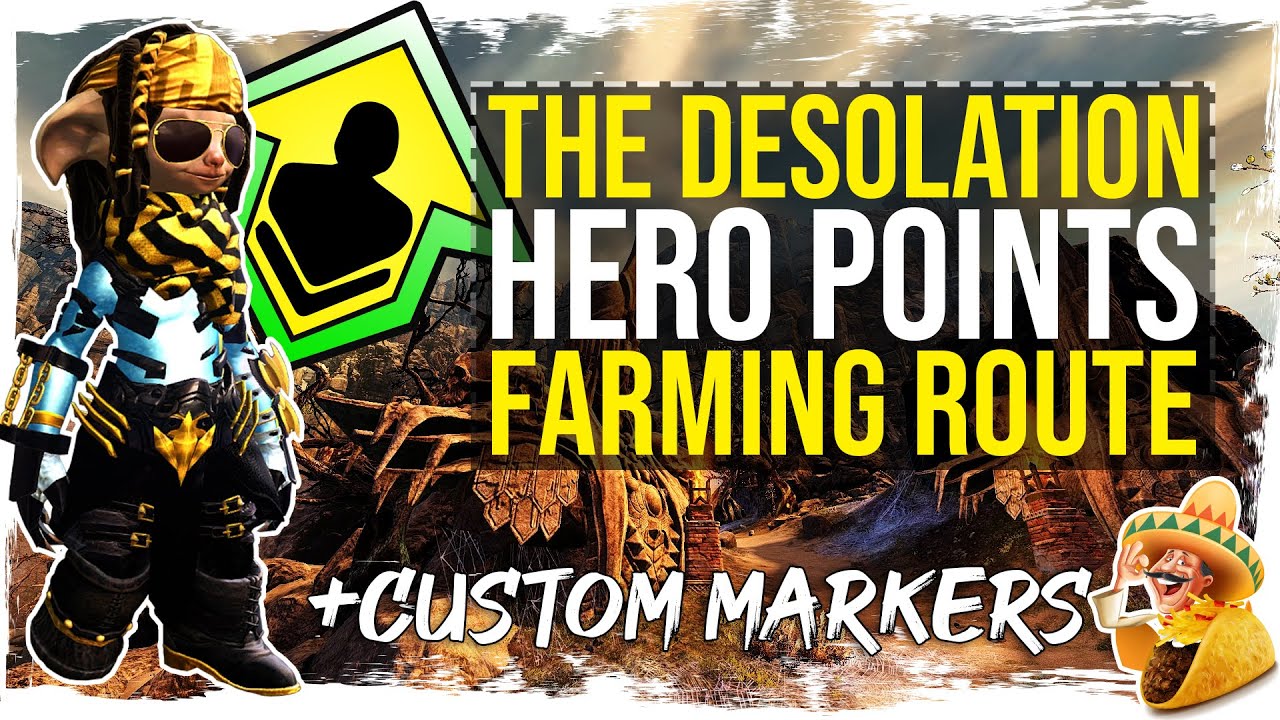 Guild Wars 2 - Hero Points Farming Route - The Desolation - with Custom ...