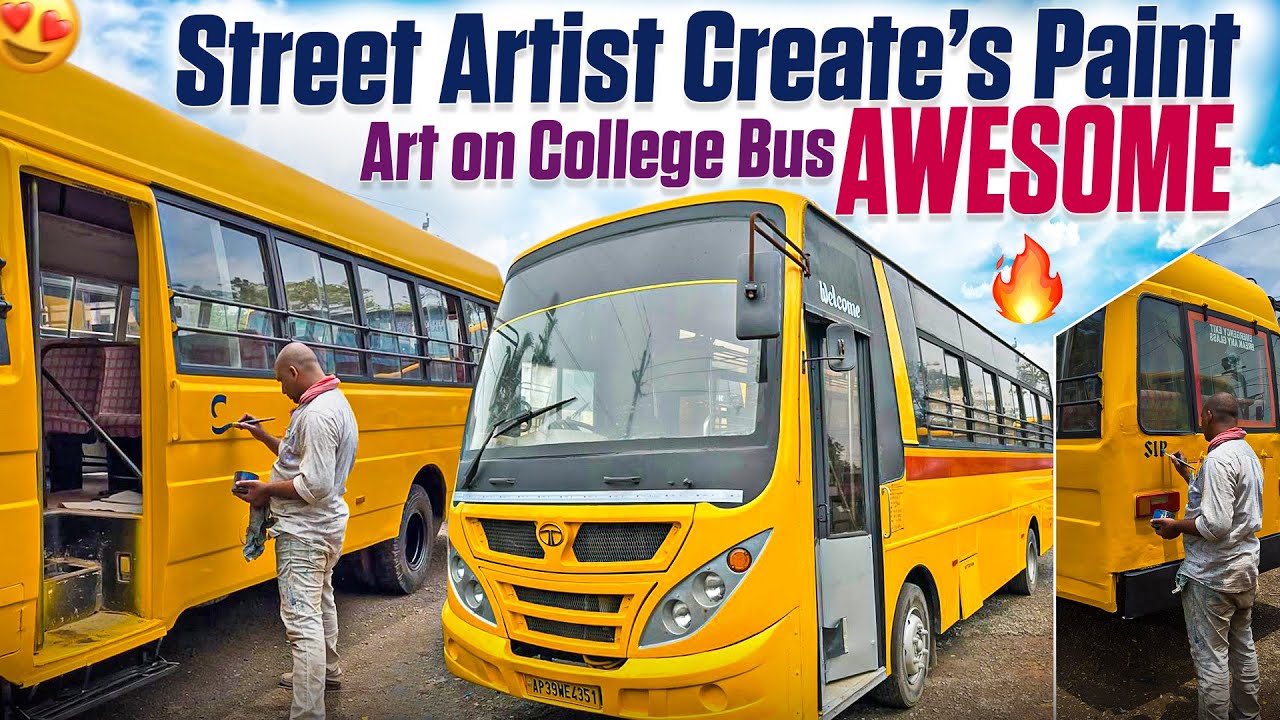 Talented STREET Artist Turns College Bus into MASTERPIECE with Paint ...