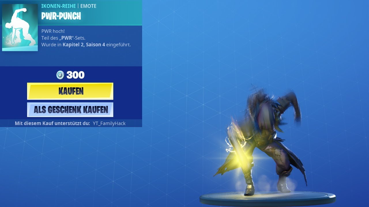 Pwr Power Punch Emote in Fortnite - CC: YT_FamilyHack -Shop - YouTube