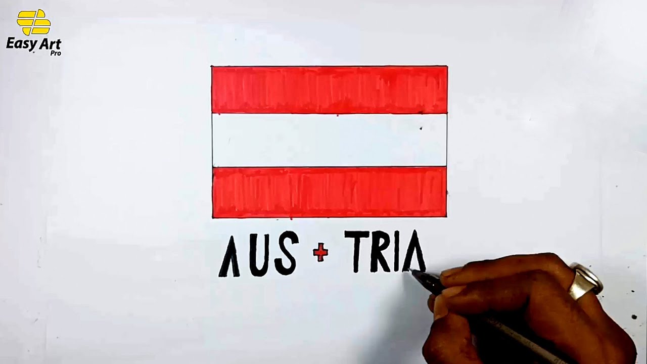🇦🇹 Austria Flag Drawing step by step || How to draw Flag of Austria ...