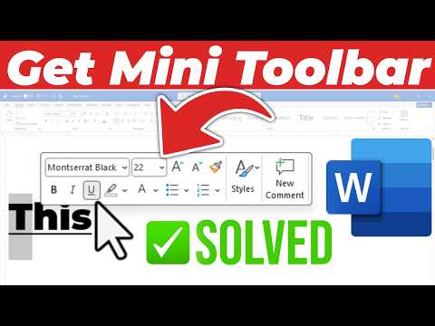 Как вернуть мини-панель инструментов в Word (решение за секунды)