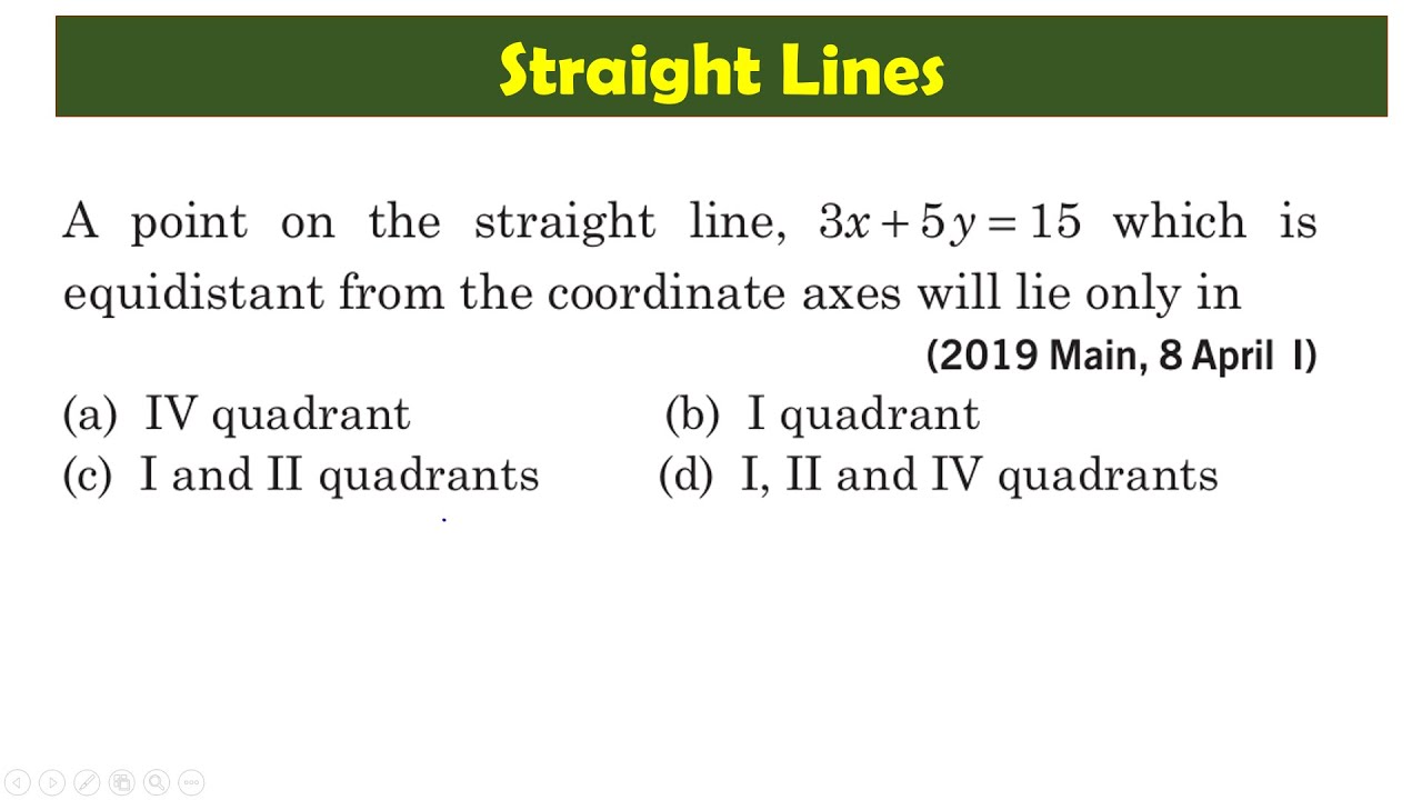 Coordinate Geometry Straight Lines, Distance between points- IIT JEE ...